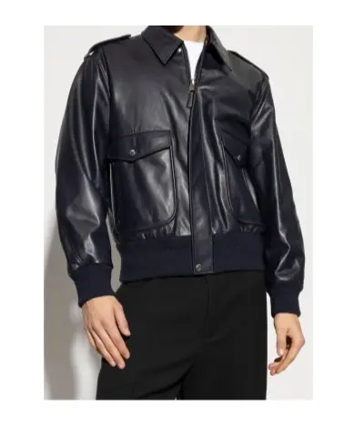 Givenchy Aviator Leather Jacket - Black