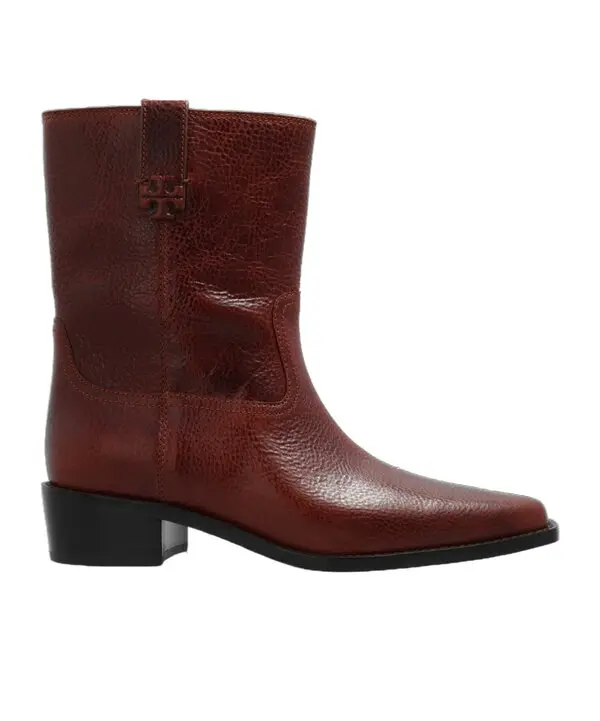 Tory Burch 40mm Pointed-toe Leather Ankle Boots - Brown