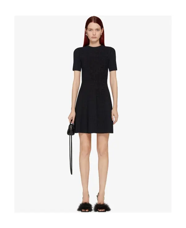Givenchy 4g Jacquard Flared Mini Dress - Black