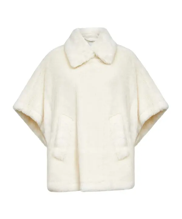 Max Mara Faux Fur Short Sleeved Coat