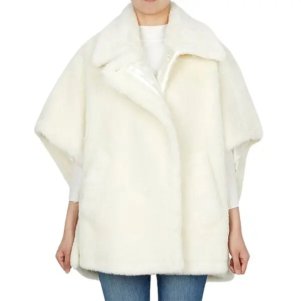 Max Mara Faux Fur Short Sleeved Coat