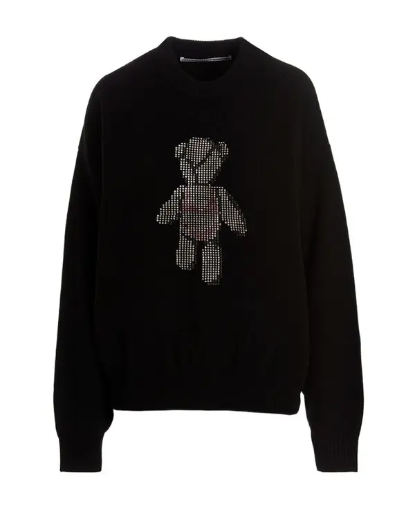 Alexander Wang Crystal Embellished Wool Jumper - Black