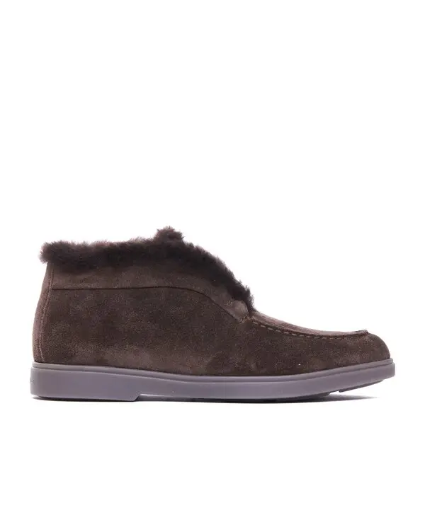 Santoni Round-head Short Boots - Black