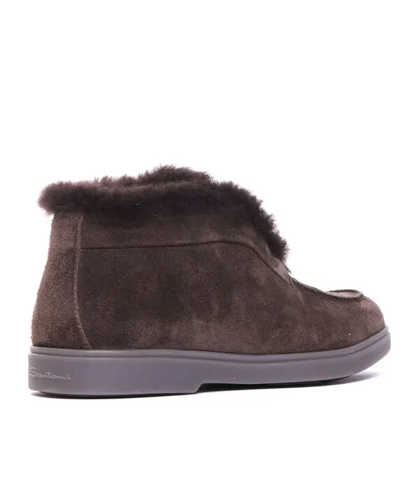 Santoni Round-head Short Boots - Black