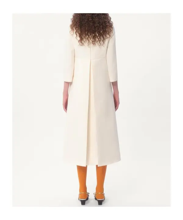 Valentino Garavani Crepe Couture Midi Dress With Jewelry Button Details - Ivory