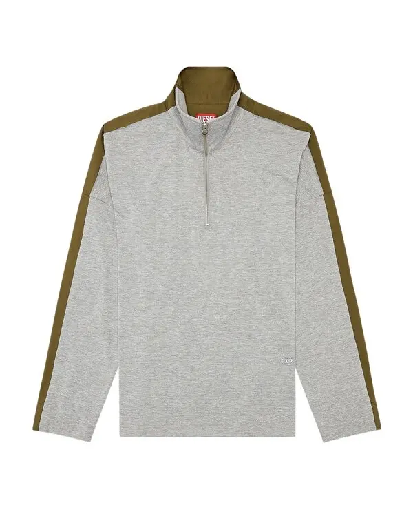 DIESEL® Half-zip Long Sleeve Sweater With Embroidered Logo