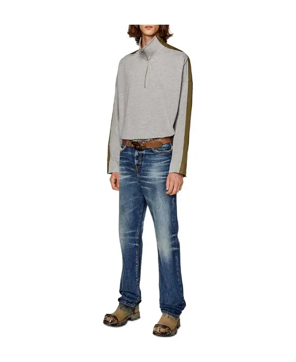 DIESEL® Half-zip Long Sleeve Sweater With Embroidered Logo
