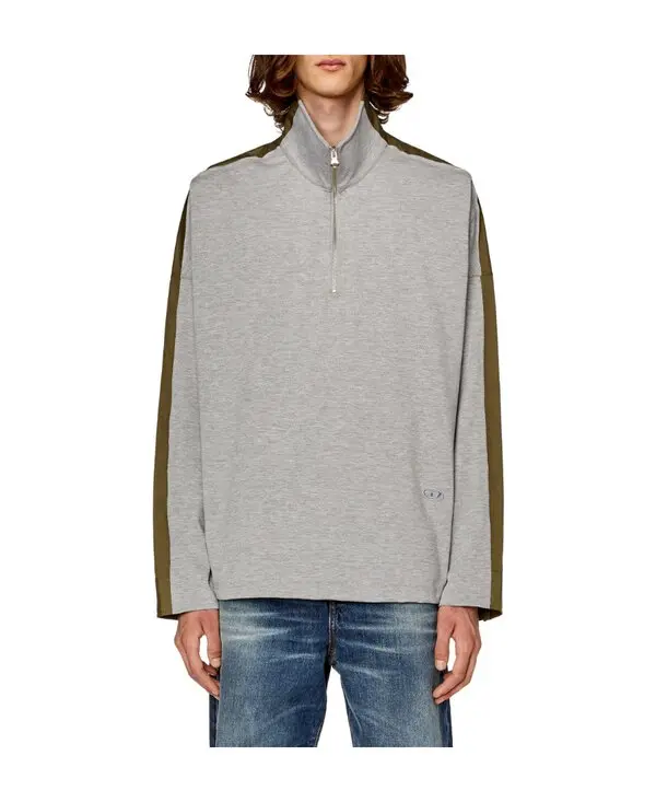 DIESEL® Half-zip Long Sleeve Sweater With Embroidered Logo