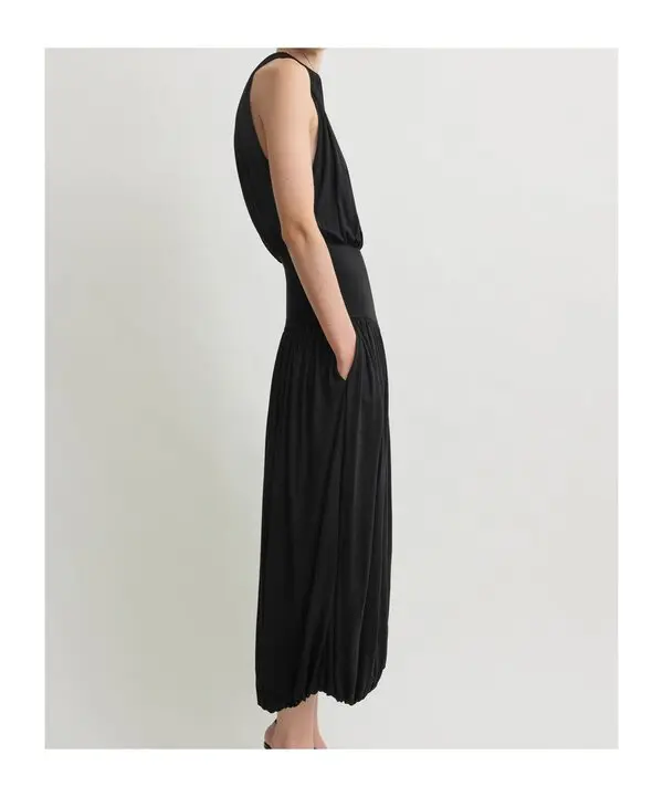 TOTEME Sleeveless Gathered Midi Dress - Black