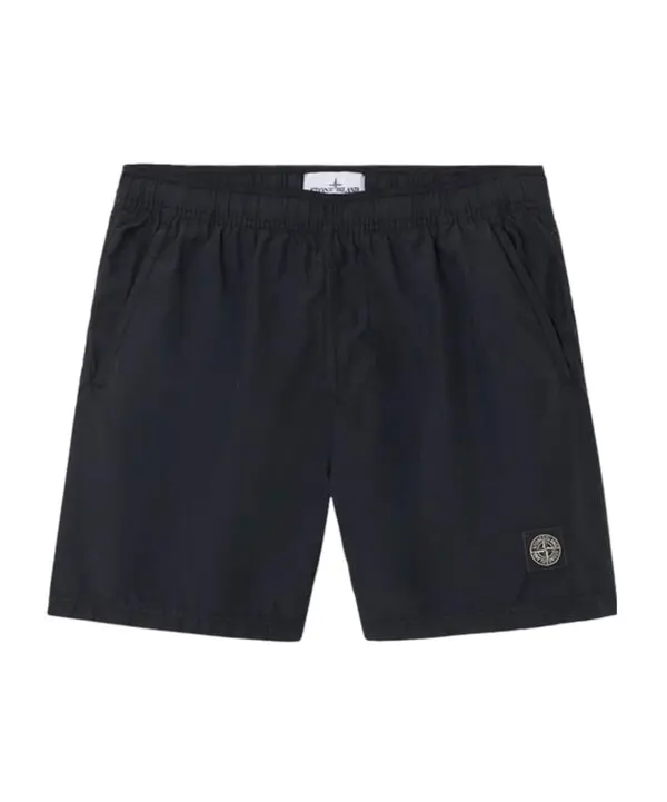 Stone Island Logo Patch Swim Shorts - Black