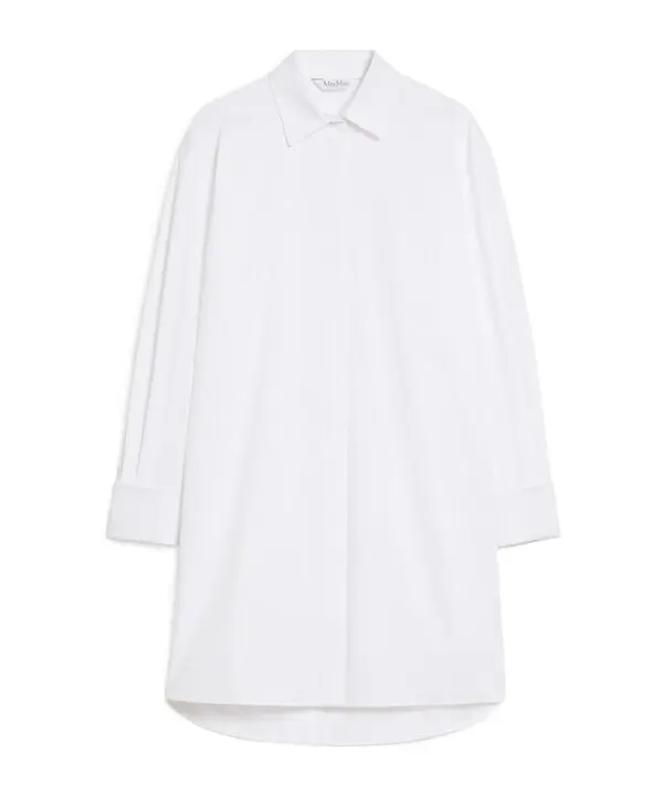 Max Mara Collared Long-sleeve Shirt Dress - Optical White