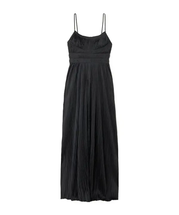 Ulla Johnson Reine Plissé Satin Gown - Black