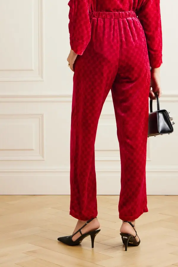 Gucci Gg Jacquard Velvet Trousers