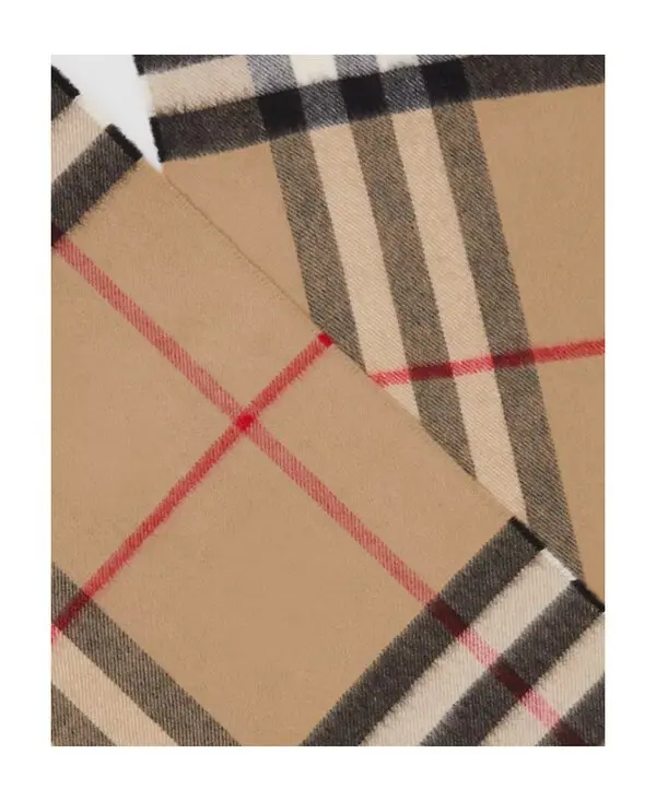 Burberry Checked Fringed-edge Scarf - Nude