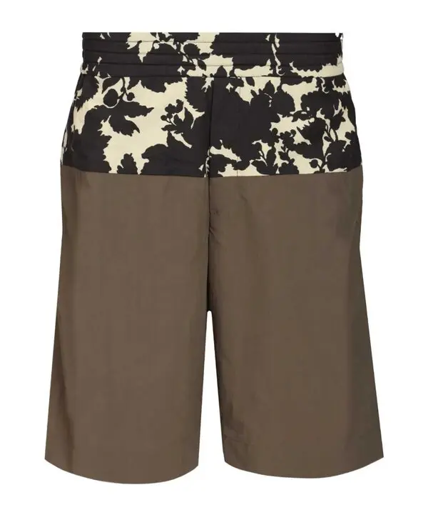 Dries Van Noten Pablo Floral Paneled Shorts - Brown