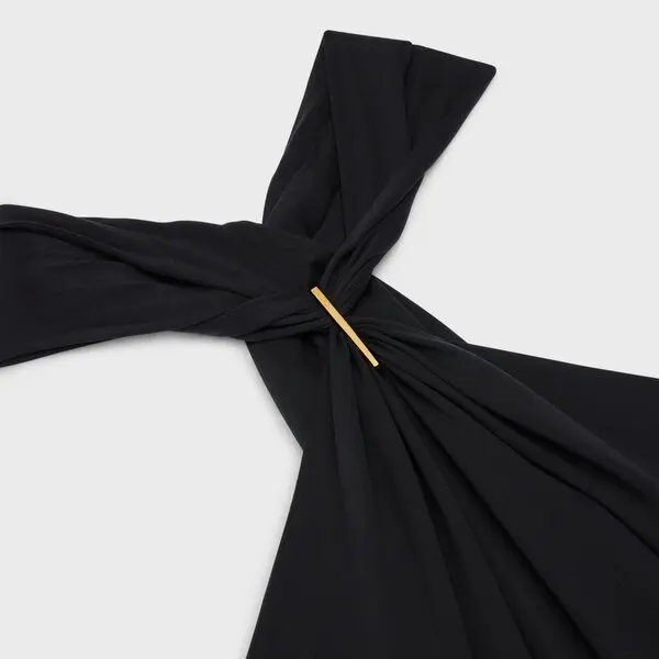 Celine Draped Barrette Dress In Silk Cady