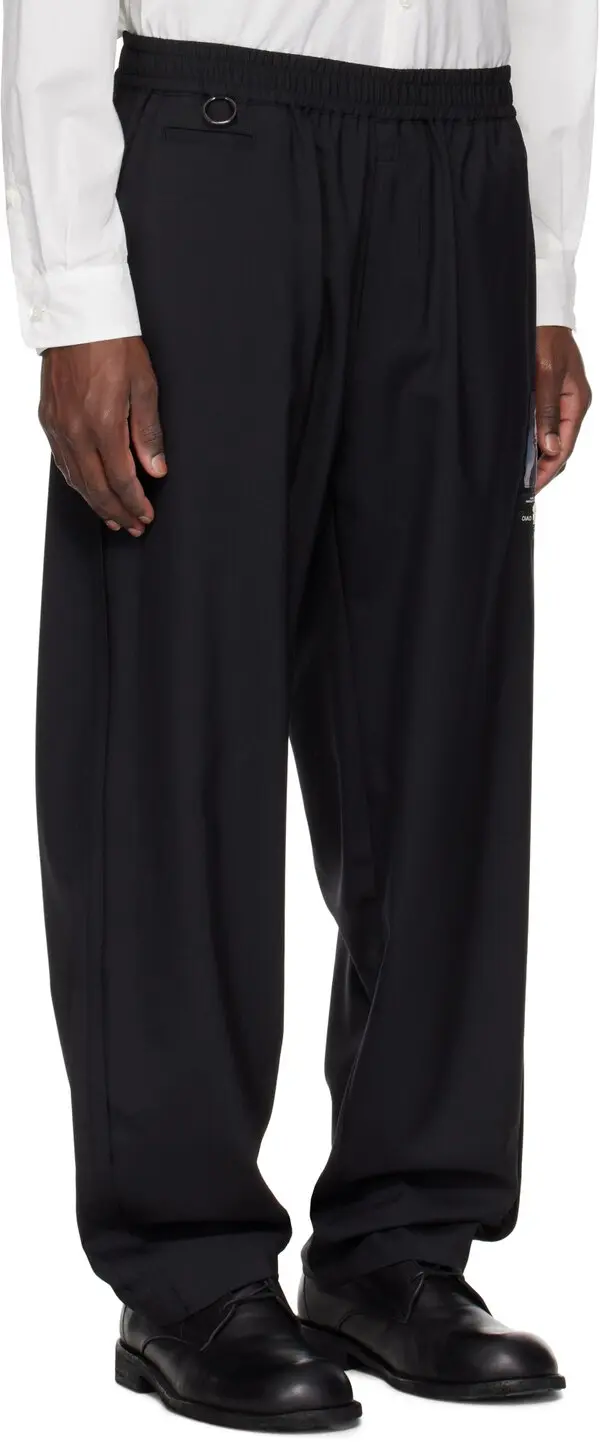 Undercover Wide-leg Elasticated Waist Trousers With Jacquard Patch