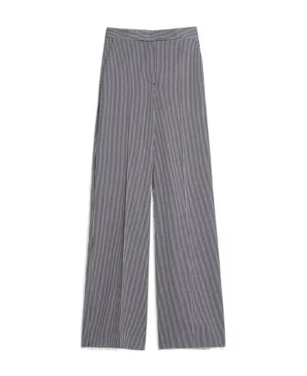 Max Mara Pinstriped Belted Stretch Jersey Trousers