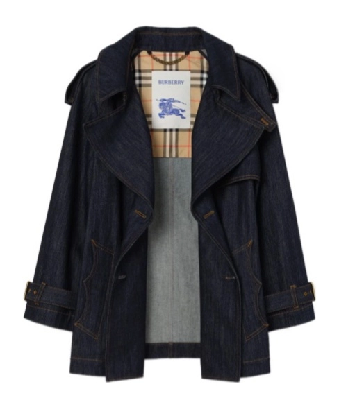 Burberry Fitzrovia Denim Trench Coat - Dark Indigo