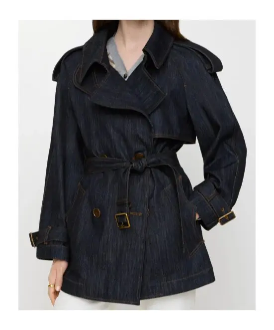 Burberry Fitzrovia Denim Trench Coat - Dark Indigo