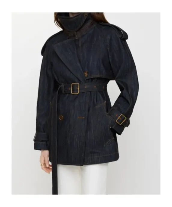Burberry Fitzrovia Denim Trench Coat - Dark Indigo