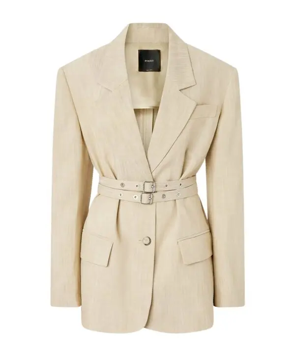 Pinko Belted Oversized Blazer Jacket