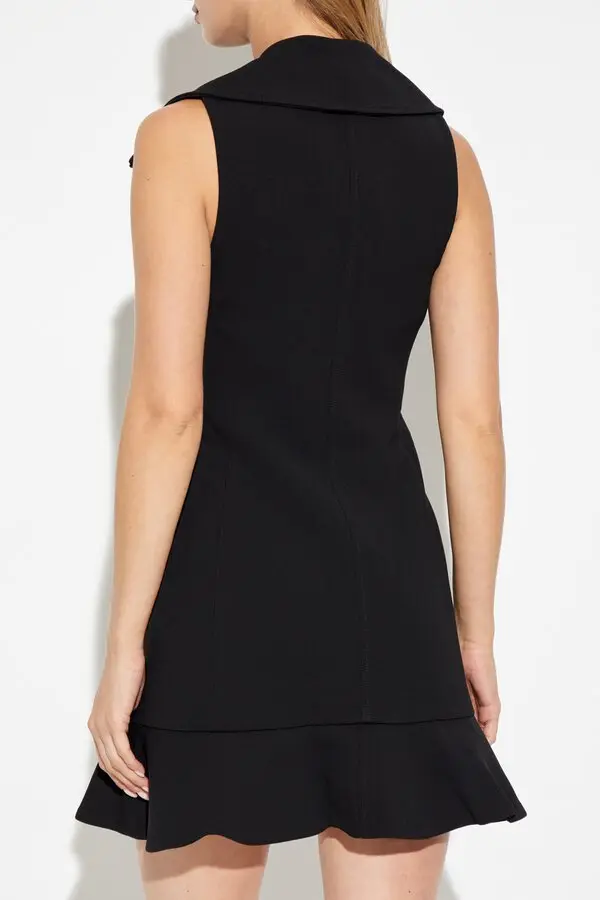 GANNI Zip-up Ruffled Hem Dress