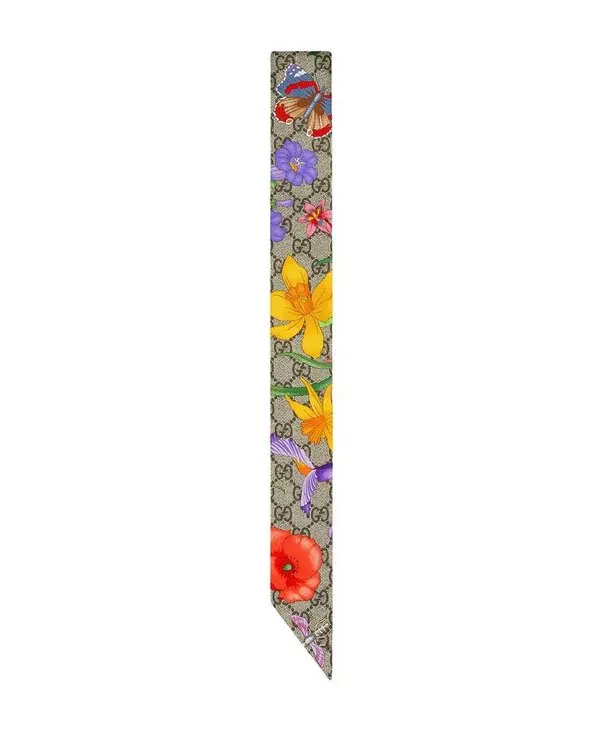 Gucci Gg Floral Printed Pointed Tip Scarf