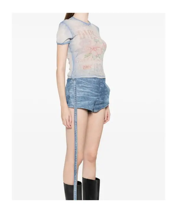 DIESEL® Sheer Printed T-shirt - Light Blue