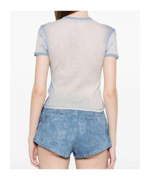 DIESEL® Sheer Printed T-shirt - Light Blue