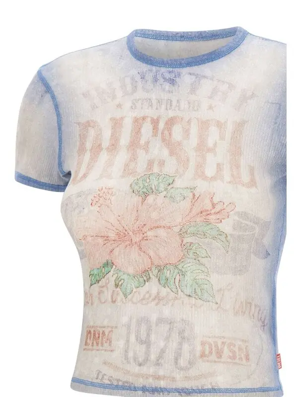 DIESEL® Sheer Printed T-shirt - Light Blue
