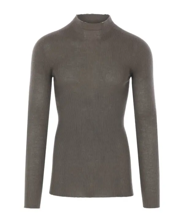 Rick Owens Ribbed High-neck Sweater - Black