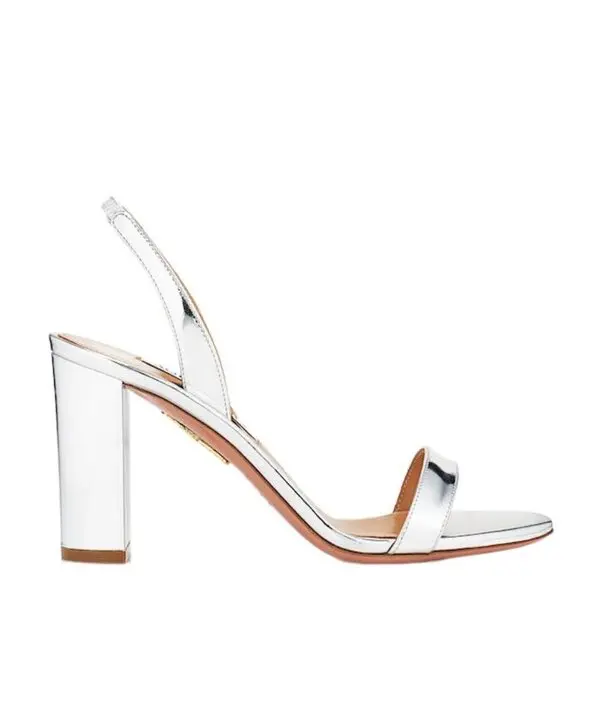 AQUAZZURA So Nude Block Heeled Sandals - White