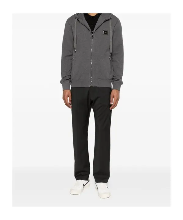 Dolce & Gabbana Logo-plaque Hoodie - Grey