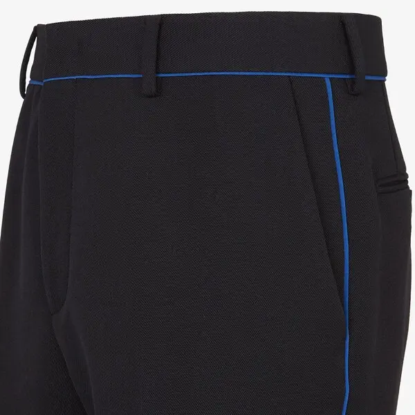 Fendi Straight-leg Tailored Trousers With Contrast Piping