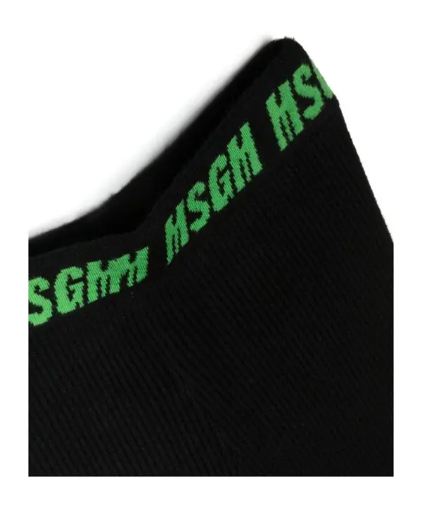 MSGM Ribbed Trousers With Logo Belt