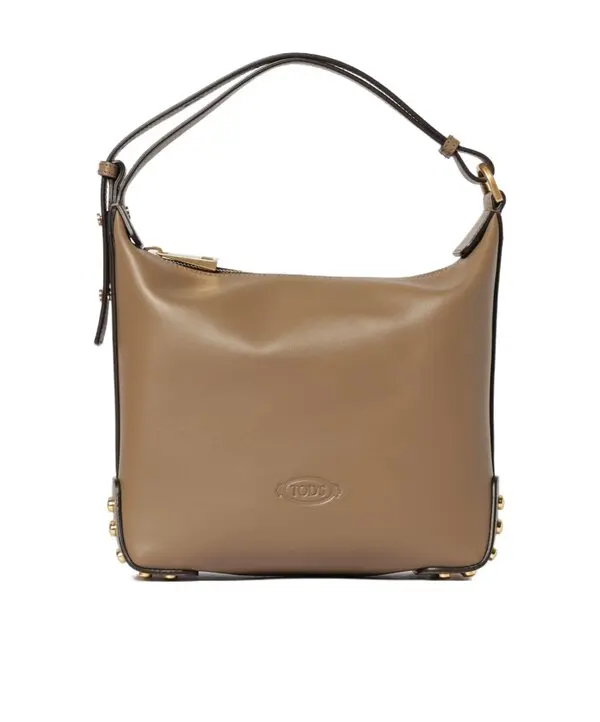 TOD'S Mini Studded Shoulder Bag - Brown