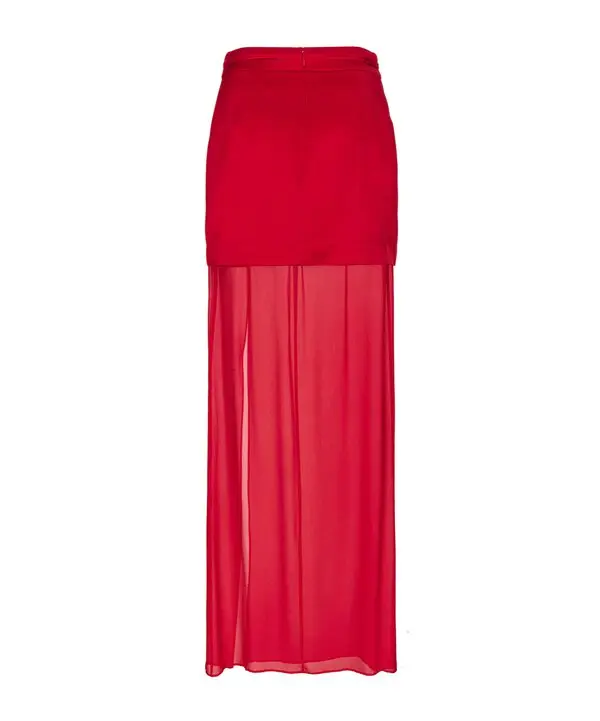 Pinko Sheer Georgette And Satin Maxi Skirt