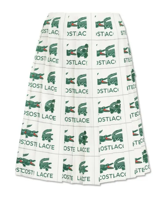 Lacoste Embroidered Pleated Skirt - White
