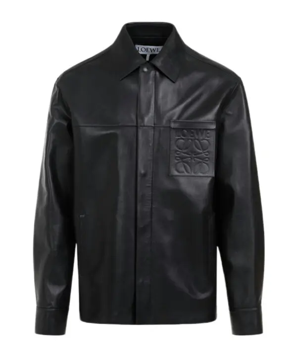 Loewe Long-sleeved Leather Shirt - Black