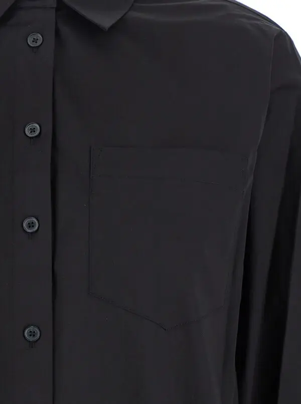 Michael Kors Stretch Poplin Shirt With Classic Collar - Black