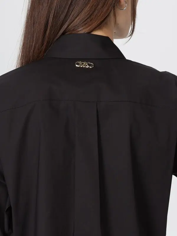Michael Kors Stretch Poplin Shirt With Classic Collar - Black