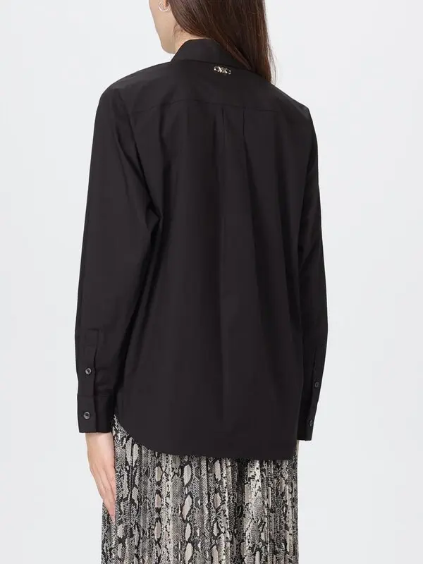 Michael Kors Stretch Poplin Shirt With Classic Collar - Black