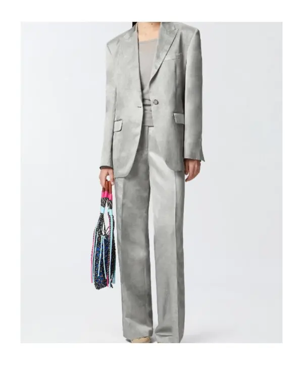 Pinko Boat-neck Long-sleeved Sheer T-shirt - Gray