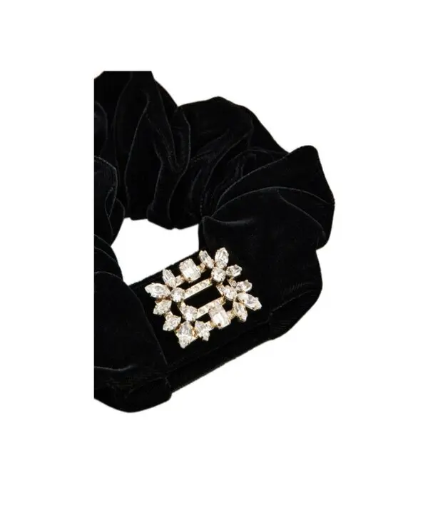 ROGER VIVIER Embellished Velvet Scrunchie - Black