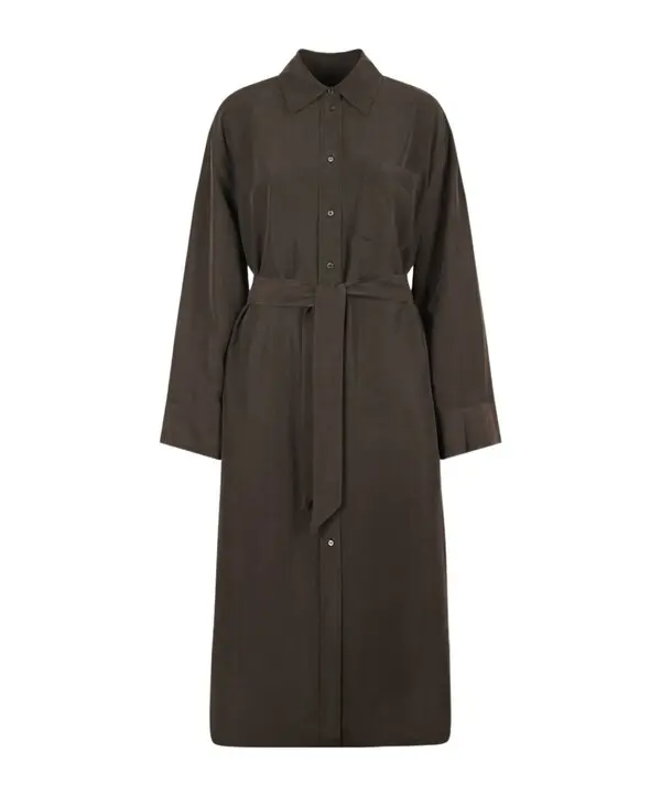 Soeur Single-breasted Lace-up Coat - Black