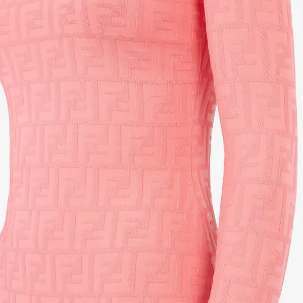 Fendi Ff Motif Long-sleeved Mini Dress