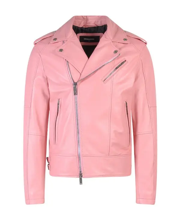 Dsquared2 Leather Biker Jacket - Pink