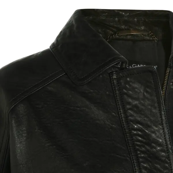 Dolce & Gabbana Single-breasted Oversized Leather Jacket