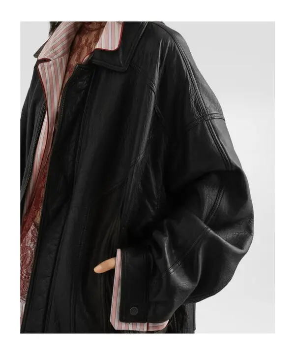 Dolce & Gabbana Single-breasted Oversized Leather Jacket